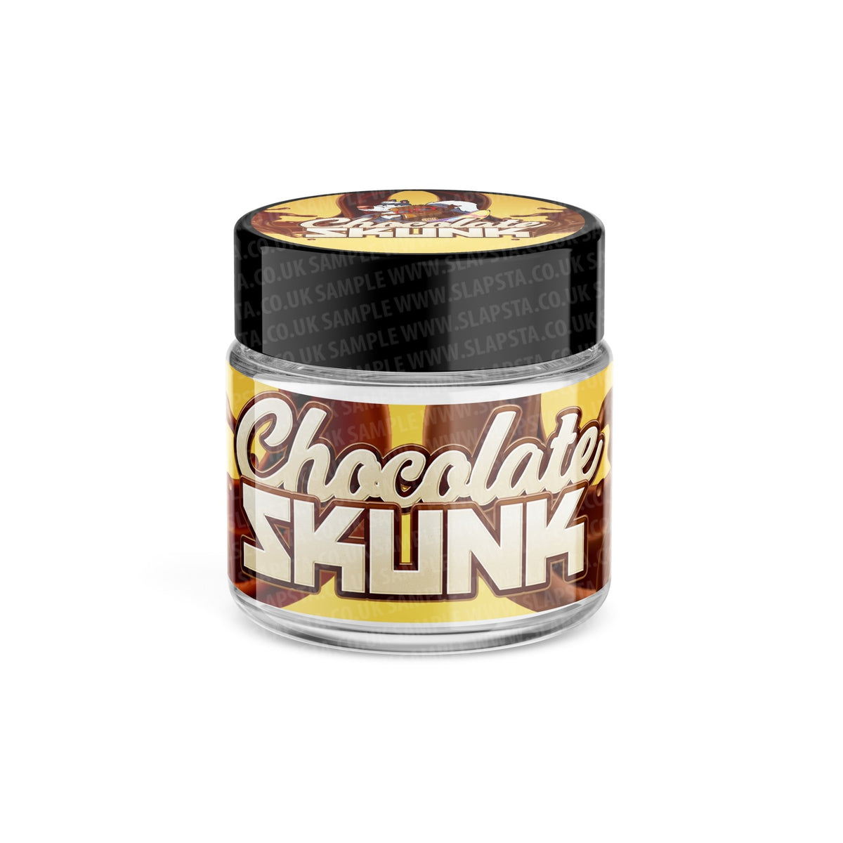 SLAPSTA - Chocolate Skunk Glass Jars Pre-Labeled