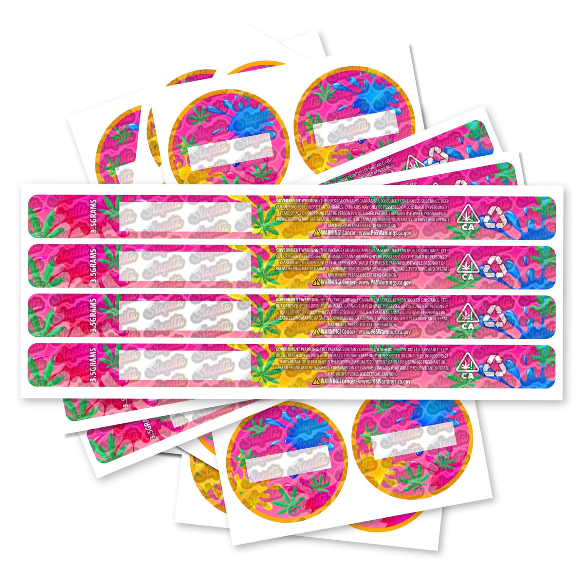 SLAPSTA - Splat Blank Pre-Labeled 3.5g Self-Seal Tins