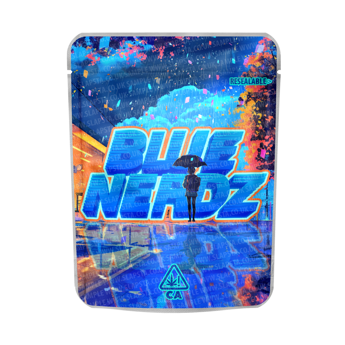 SLAPSTA - Blue Nerdz Mylar Pouches Pre-Labeled