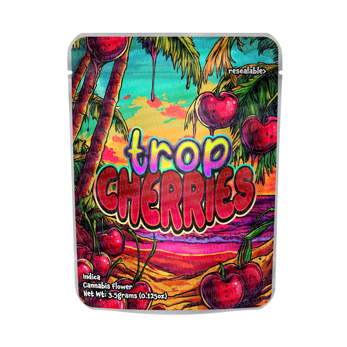 Trop Cherries Mylar Pouches Pre-Labeled | SLAPSTA