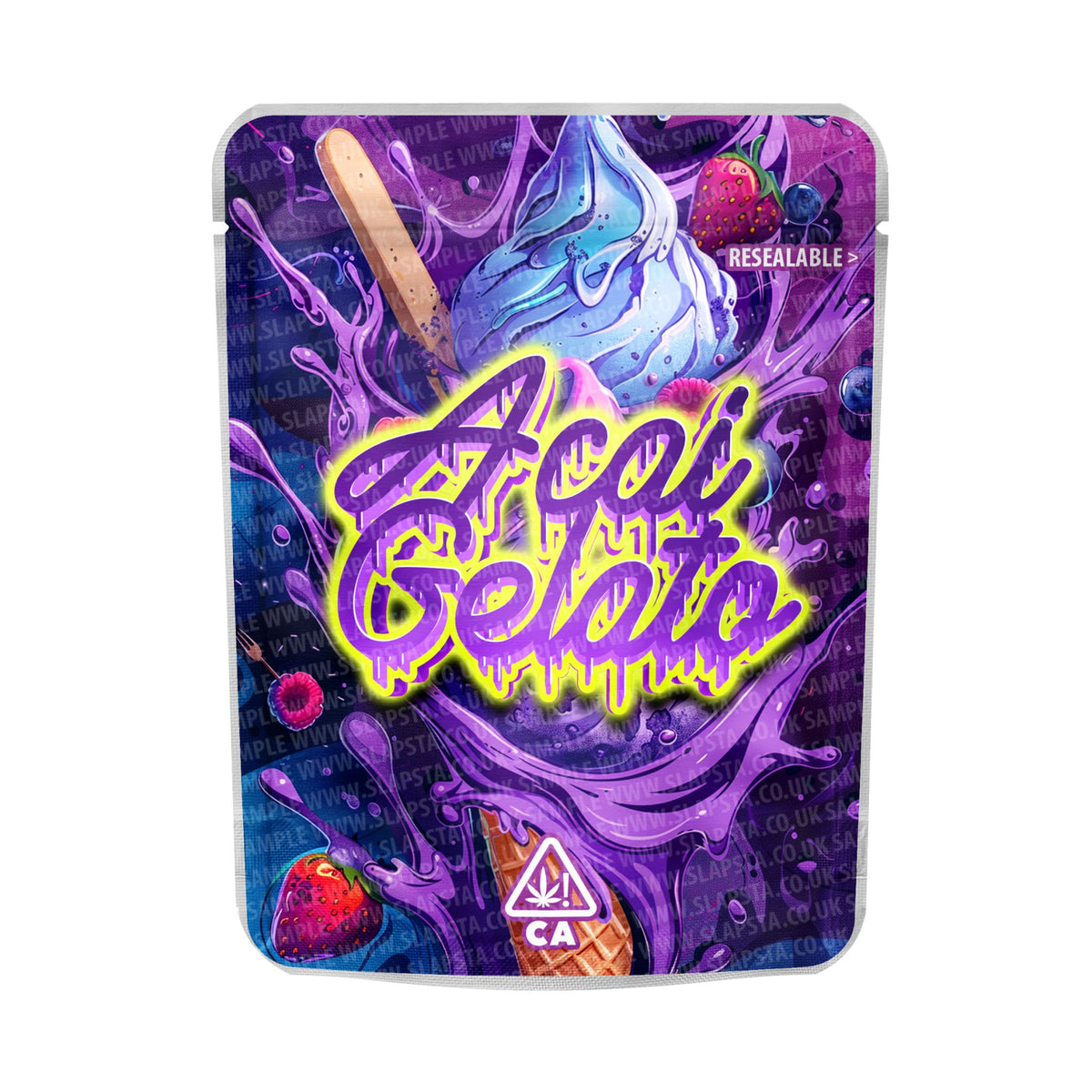 SLAPSTA - Acai Gelato Mylar Pouches Pre-Labeled