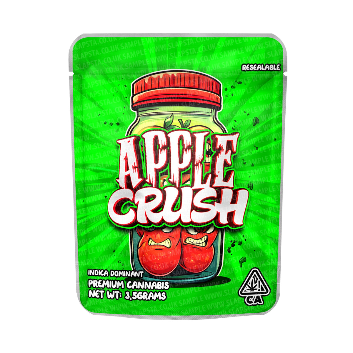 SLAPSTA - Apple Crush Mylar Pouches Pre-Labeled