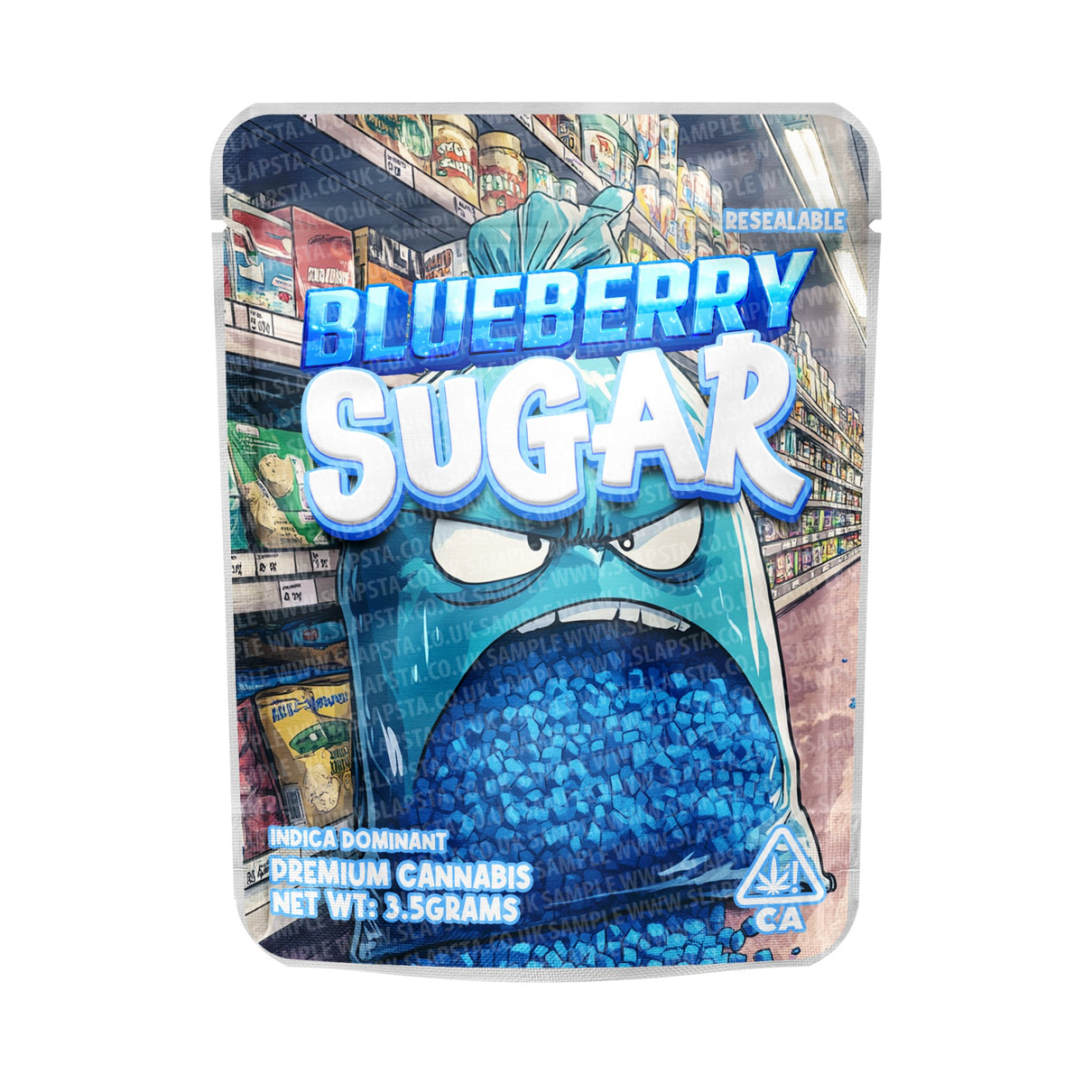 SLAPSTA -Blueberry Sugar Mylar Pouches Pre-Labeled