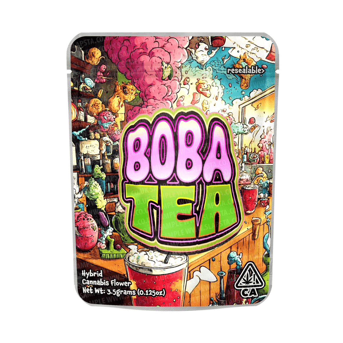 SLAPSTA - Boba Tea Mylar Pouches Pre-Labeled