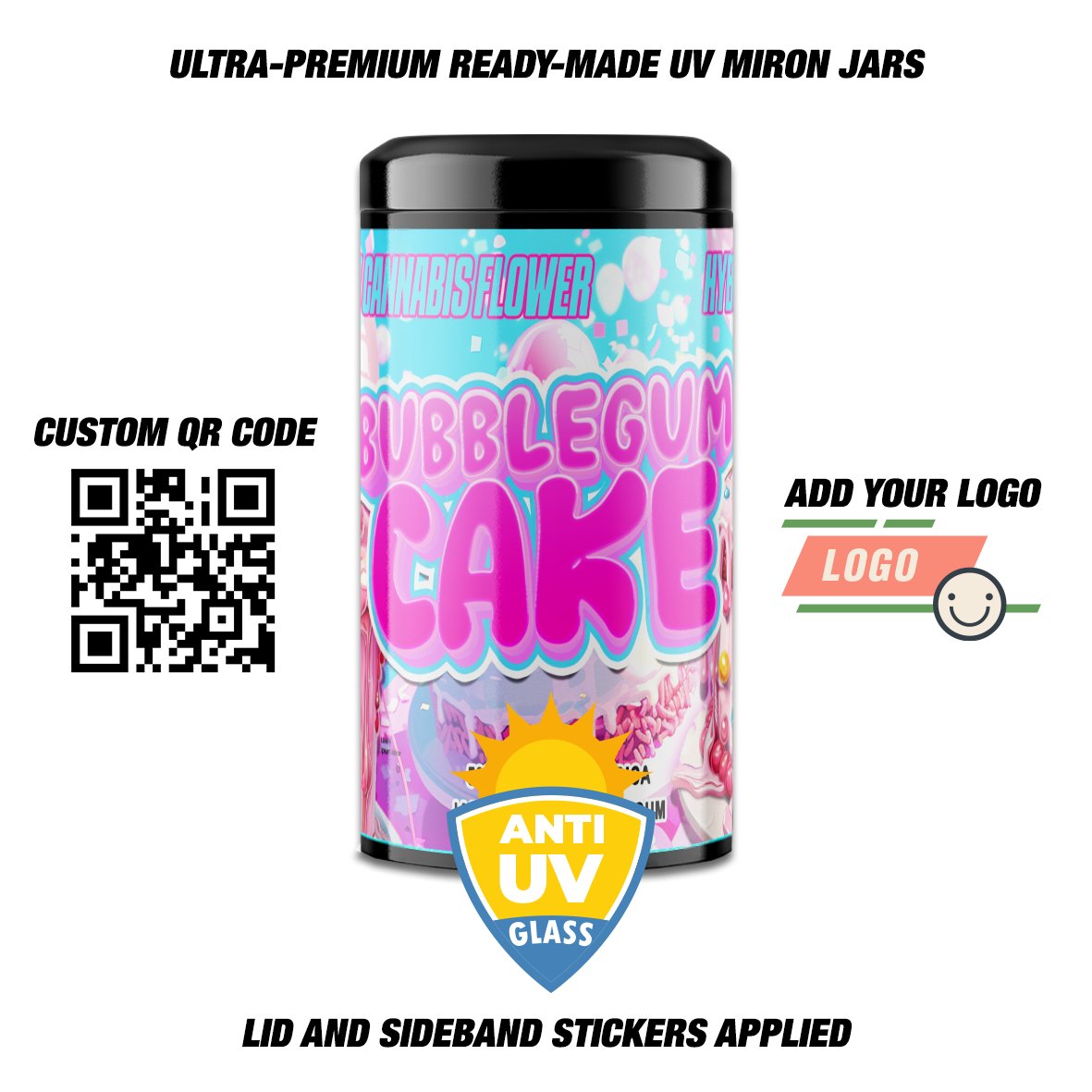 Bubblegum Cake UV Strain Storage Jars | SLAPSTA