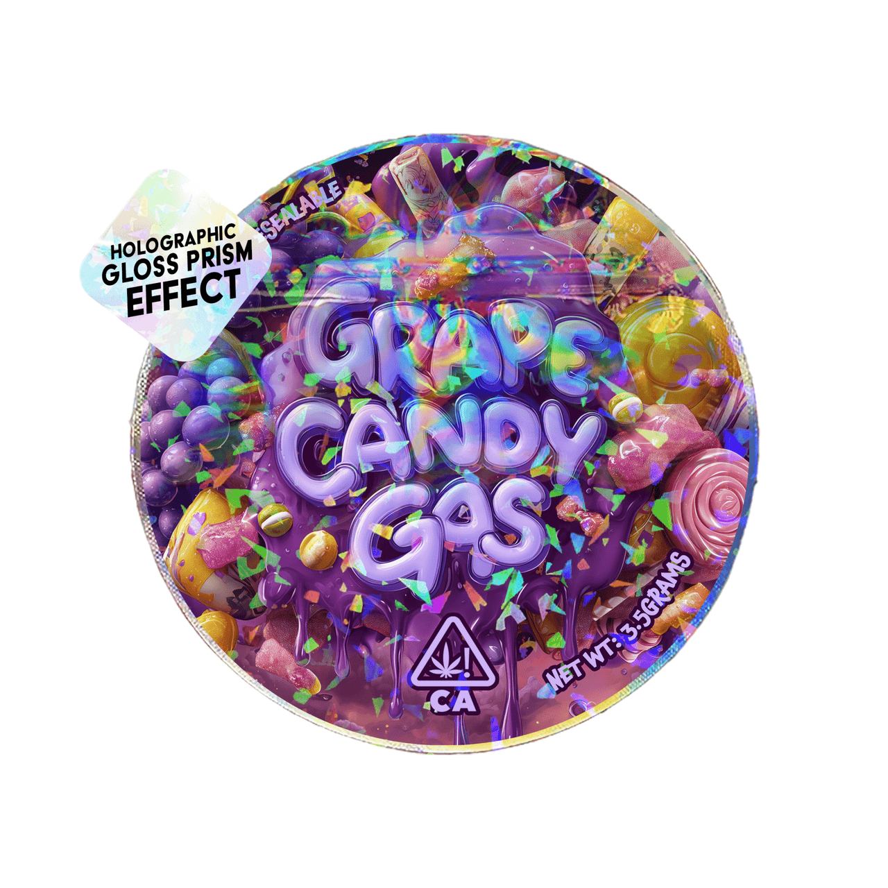 Grape Candy Gas Mylar Packs | Premium Holographic Bags – SLAPSTA