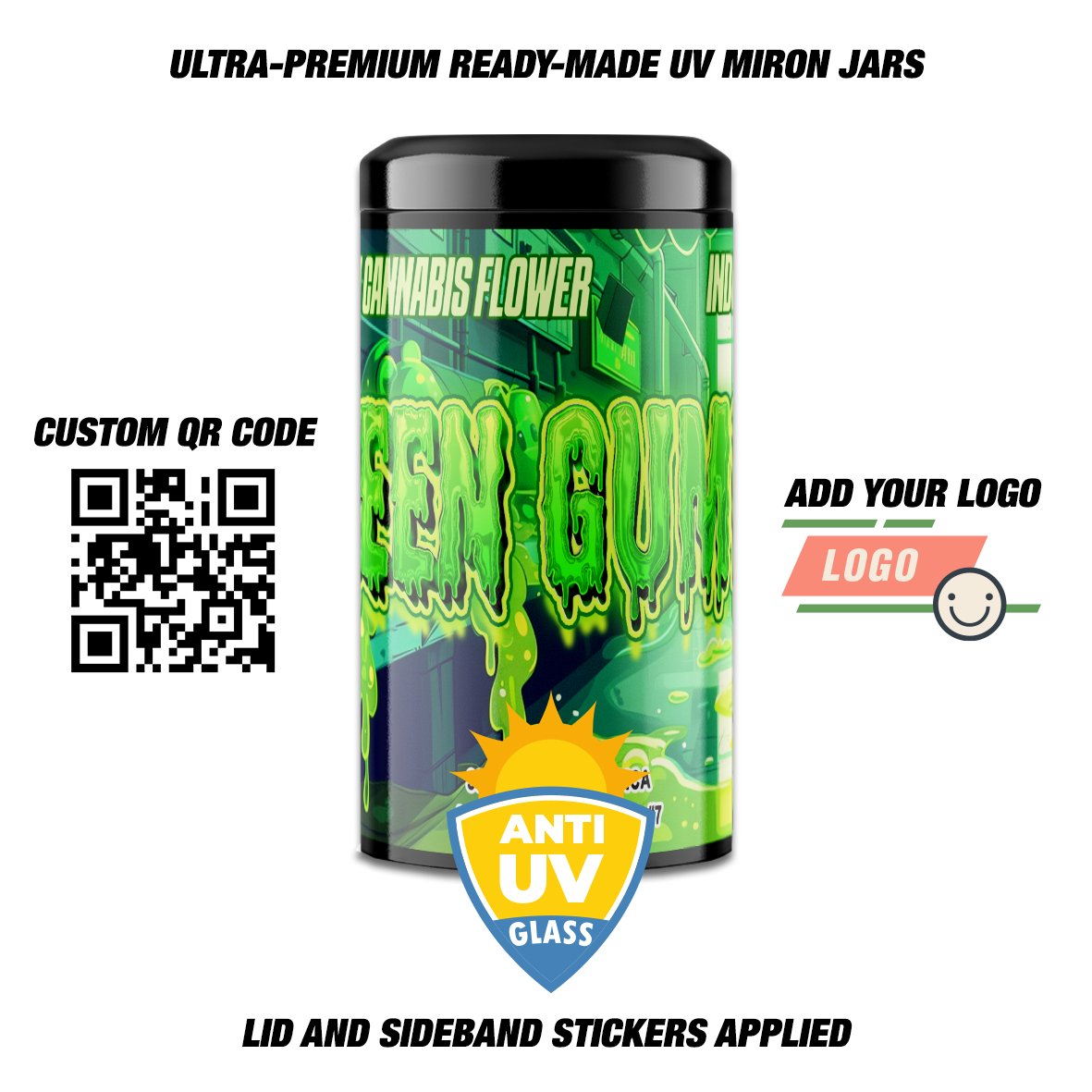 Green Gummy UV Strain Storage Jars | SLAPSTA