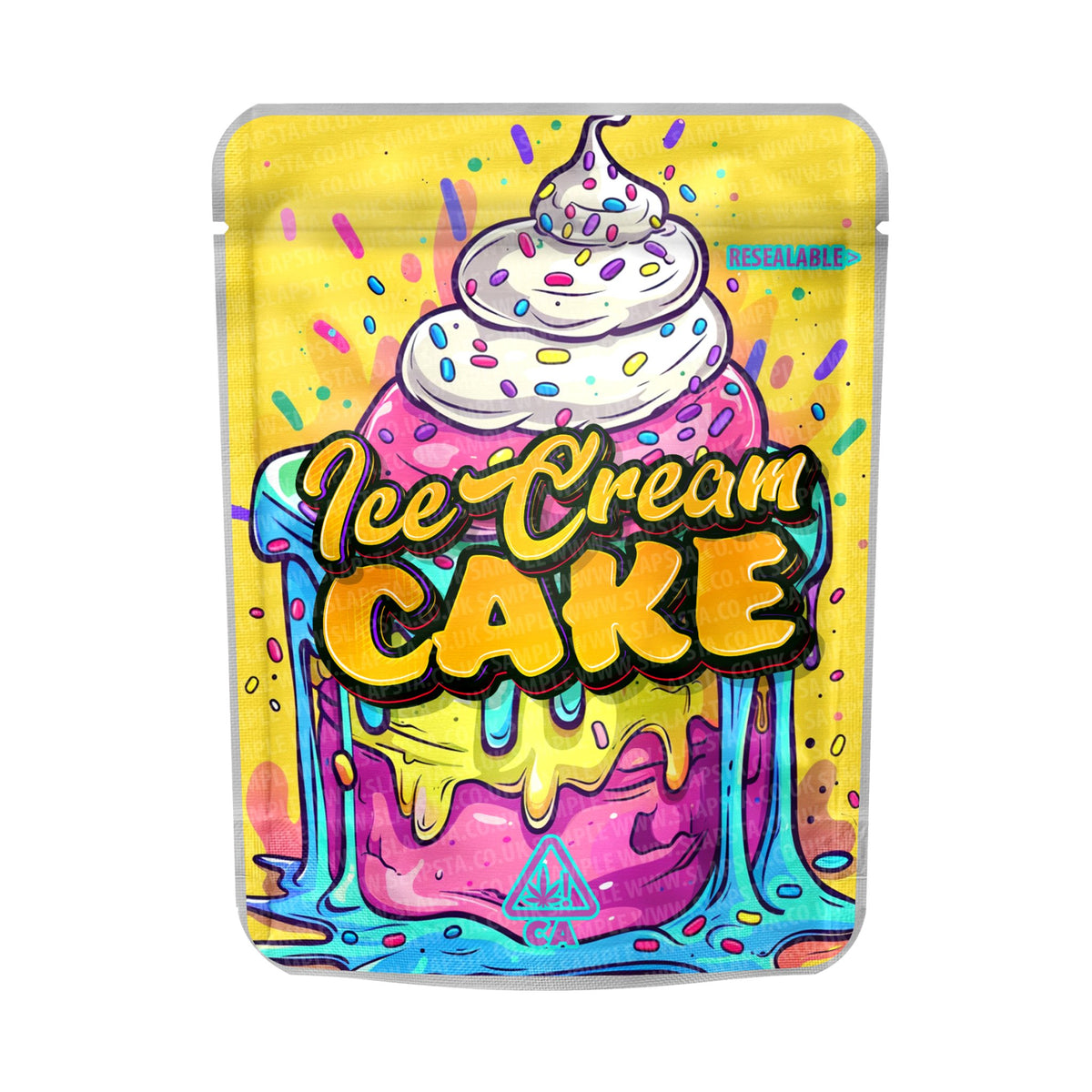 SLAPSTA - Ice Cream Cake Mylar Pouches Pre-Labeled