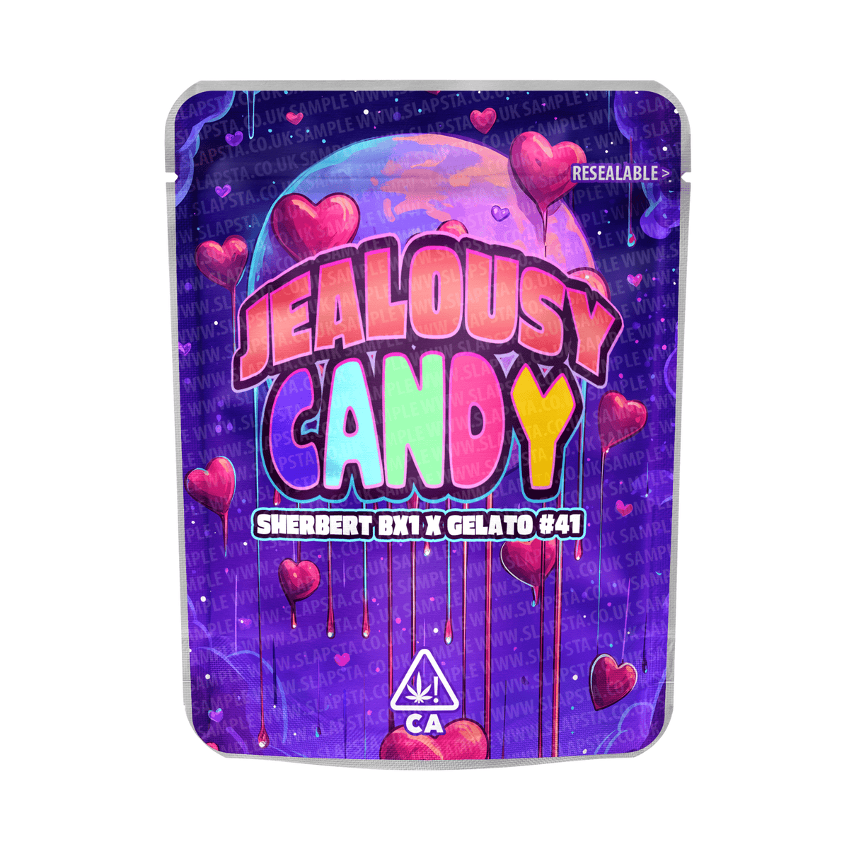 Jealous Candy Mylar Pouches Pre-Labeled | SLAPSTA