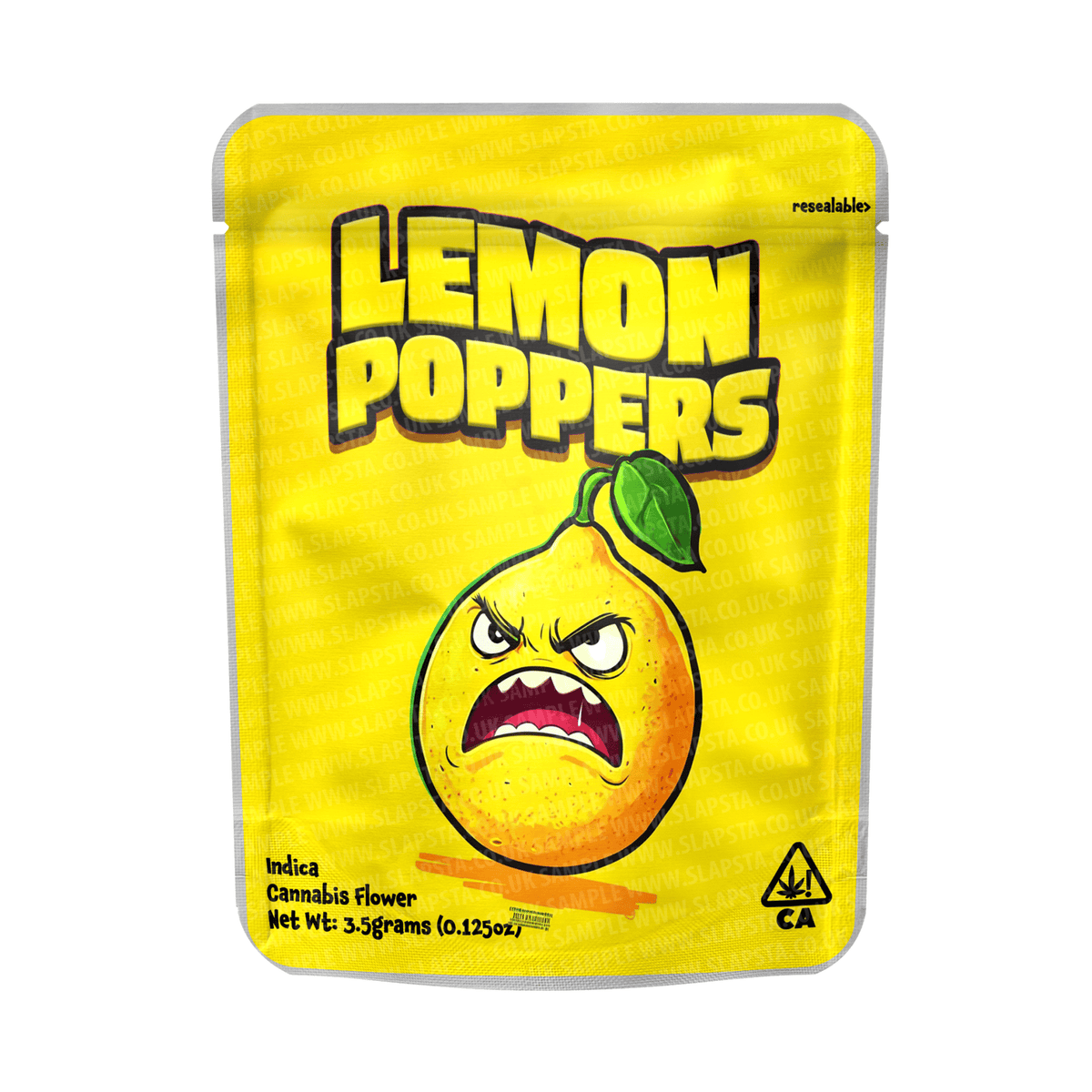 Lemon Popperz Mylar Pouches Pre-Labeled | SLAPSTA