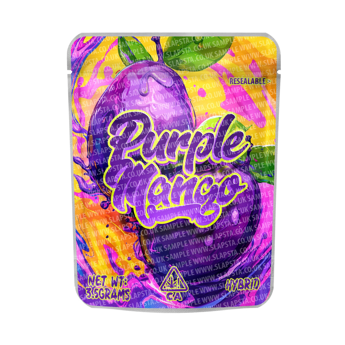 SLAPSTA - Purple Mango Mylar Pouches Pre-Labeled