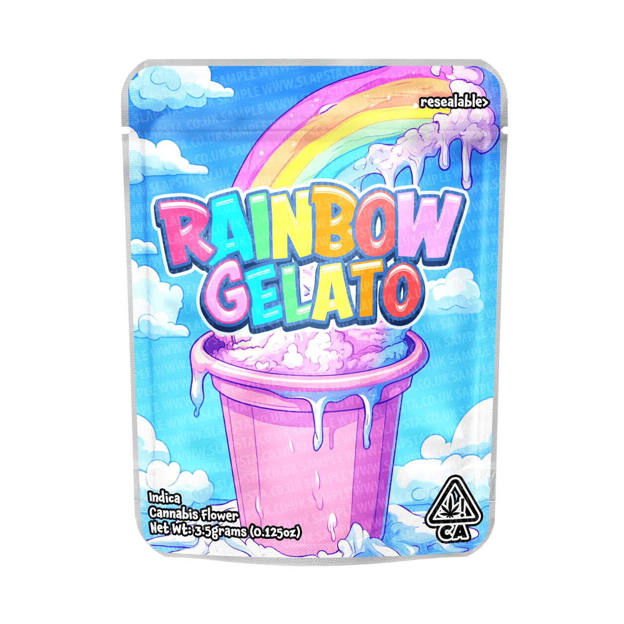 Rainbow Gelato Mylar Pouches Pre-Labeled – SLAPSTA