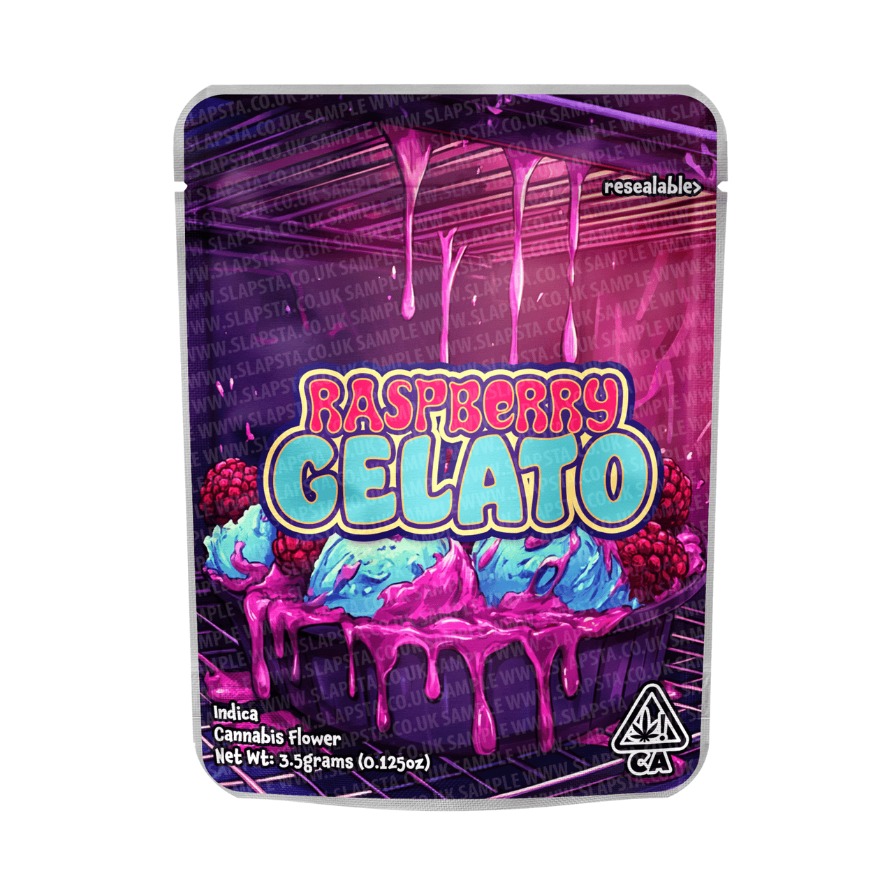 SLAPSTA - Raspberry Gelato Mylar Pouches Pre-Labeled