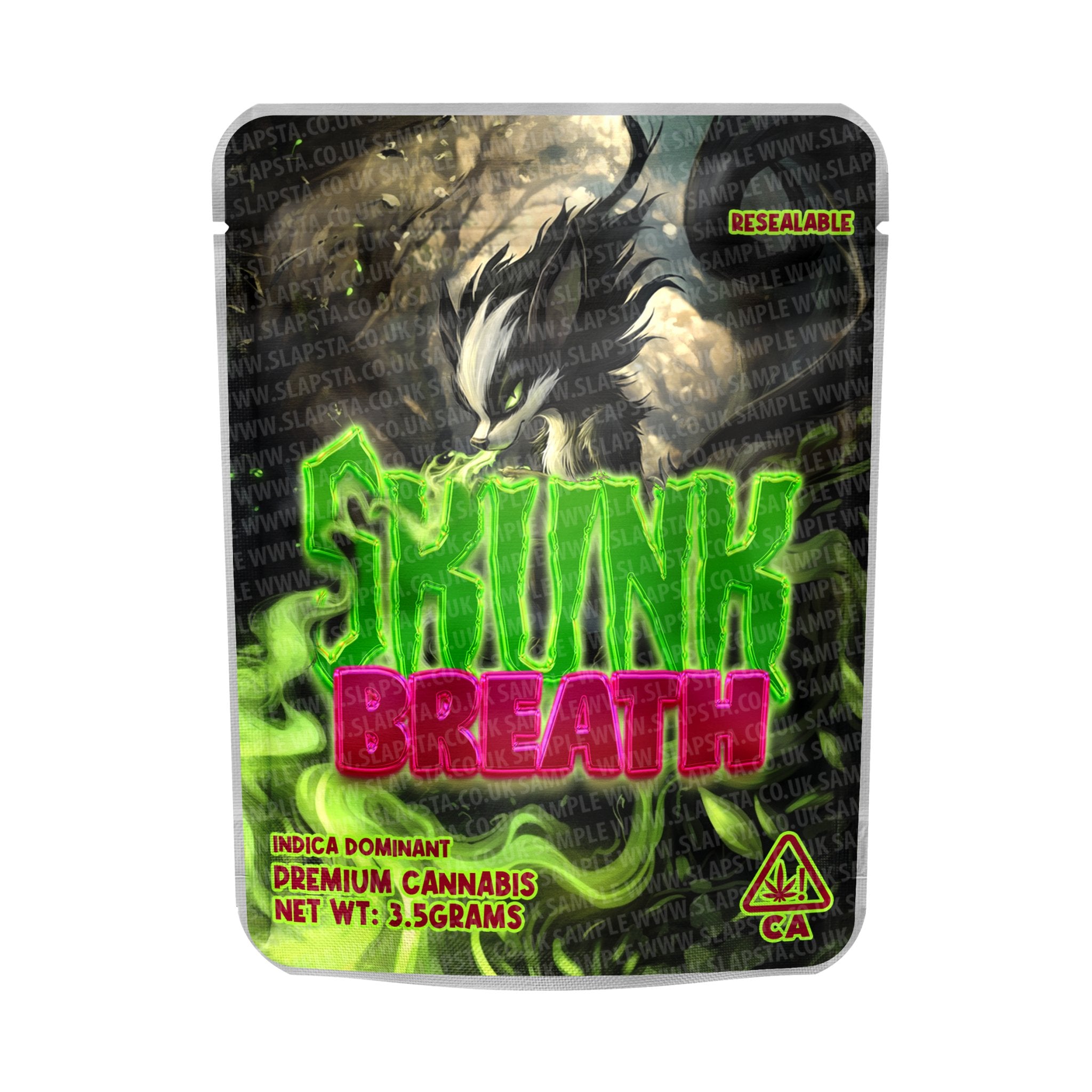 SLAPSTA - Skunk Breath Mylar Pouches Pre-Labeled