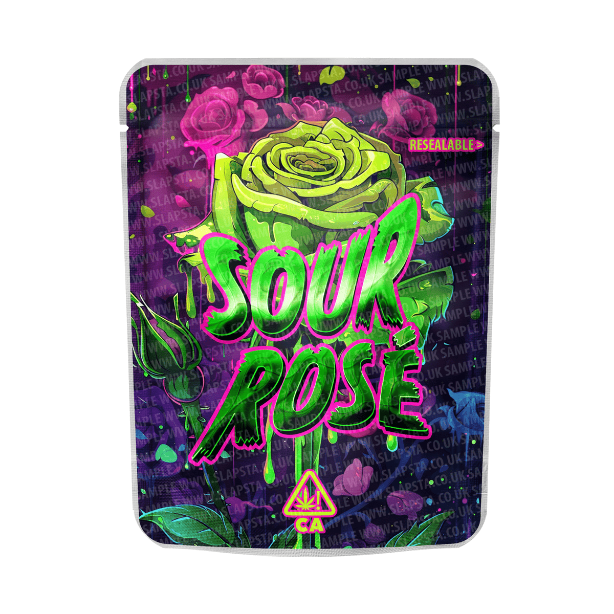 SLAPSTA - Sour Rose Mylar Pouches Pre-Labeled