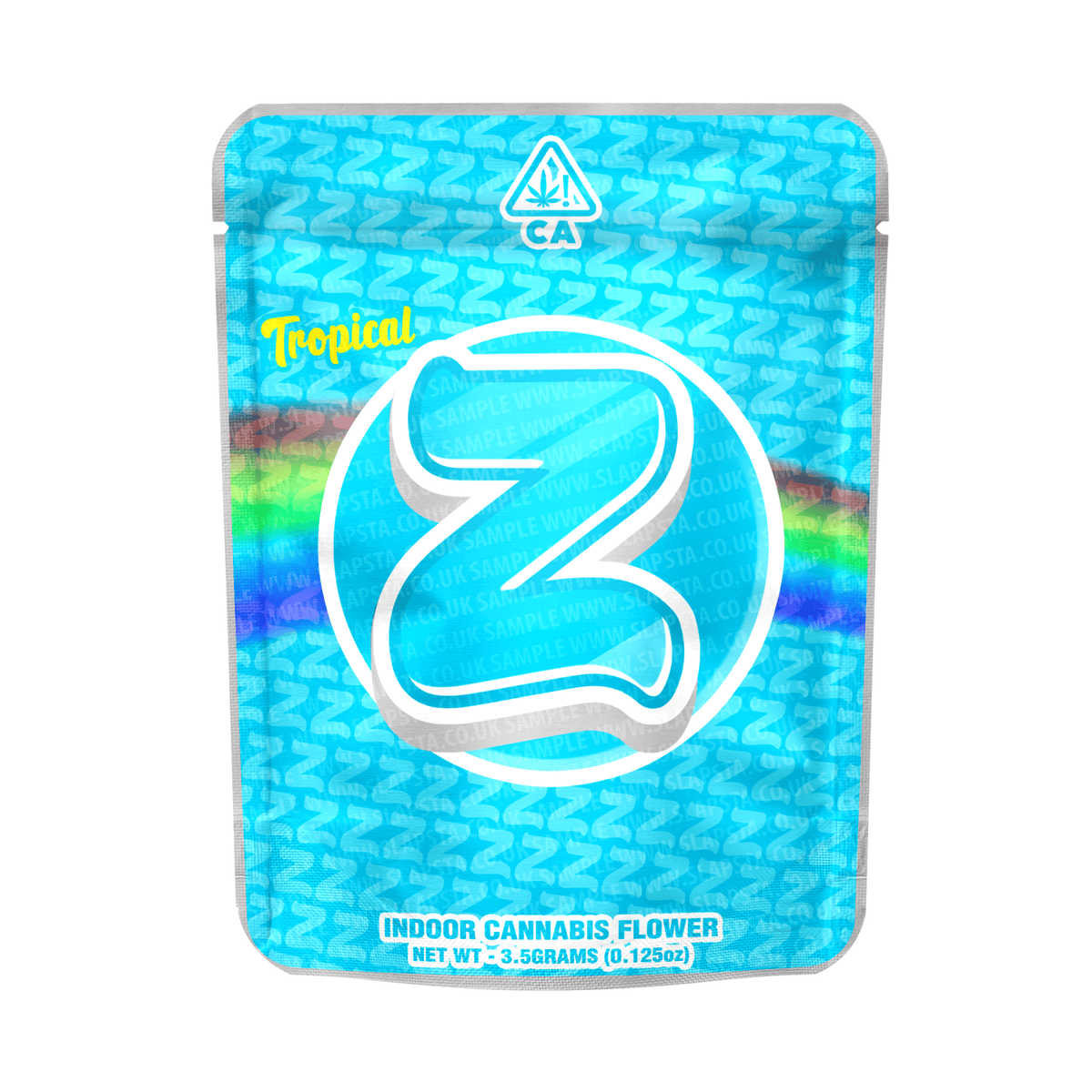 Tropical Z Mylar Pouches Pre-Labeled | SLAPSTA