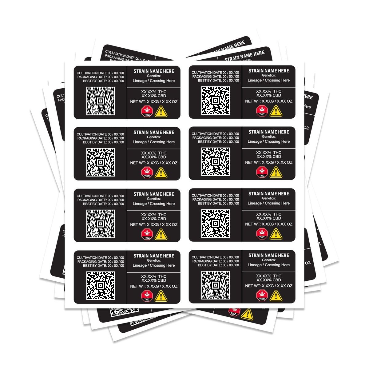 SLAPSTA - 11x5.5cm Rectangle QR Strain Labels