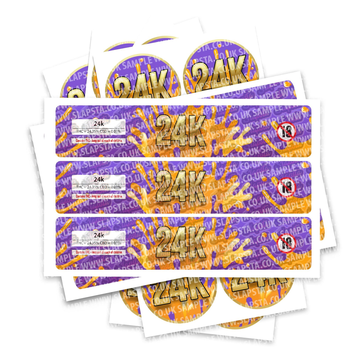 SLAPSTA - 24K Glass Jar / Tamper Pot Labels