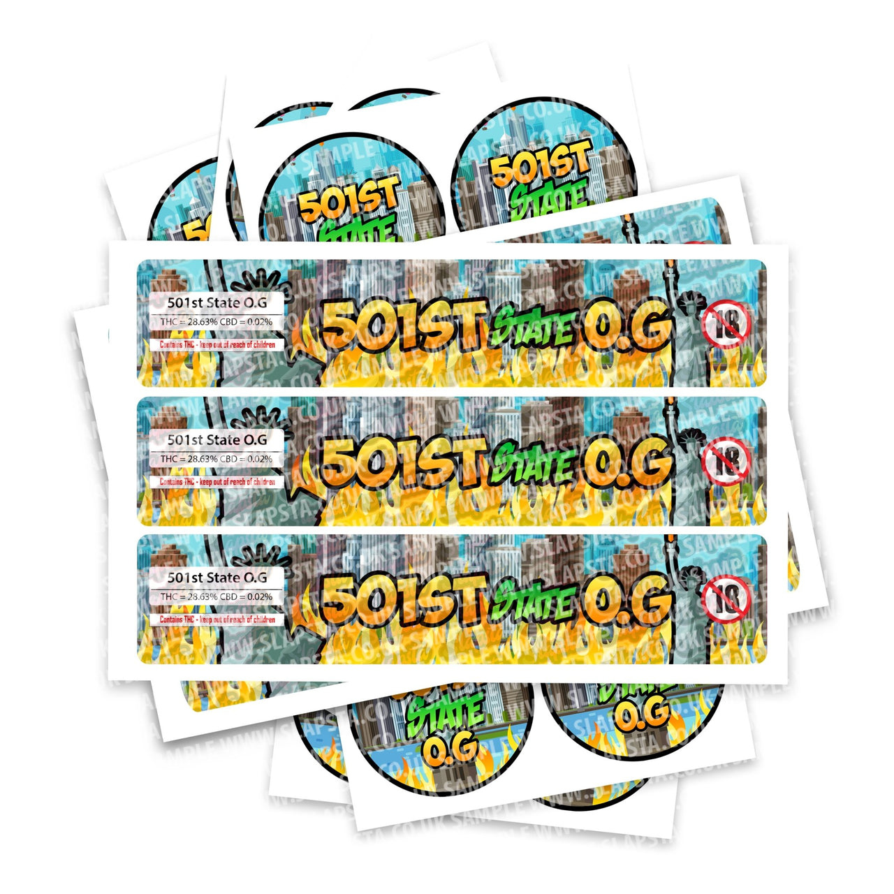 SLAPSTA - 501st State OG Glass Jar / Tamper Pot Labels