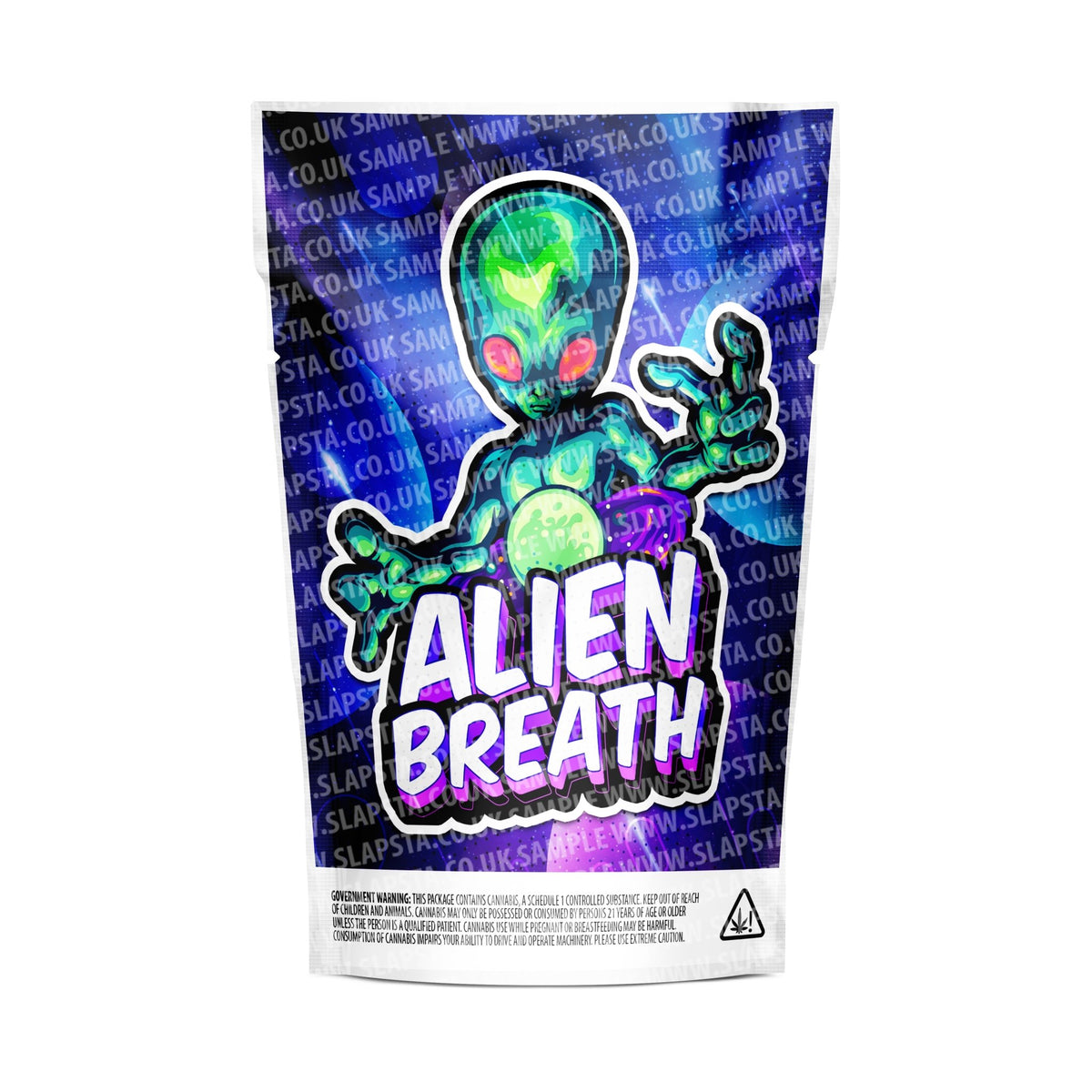 SLAPSTA - Alien Breath Mylar Pouches Pre-Labeled