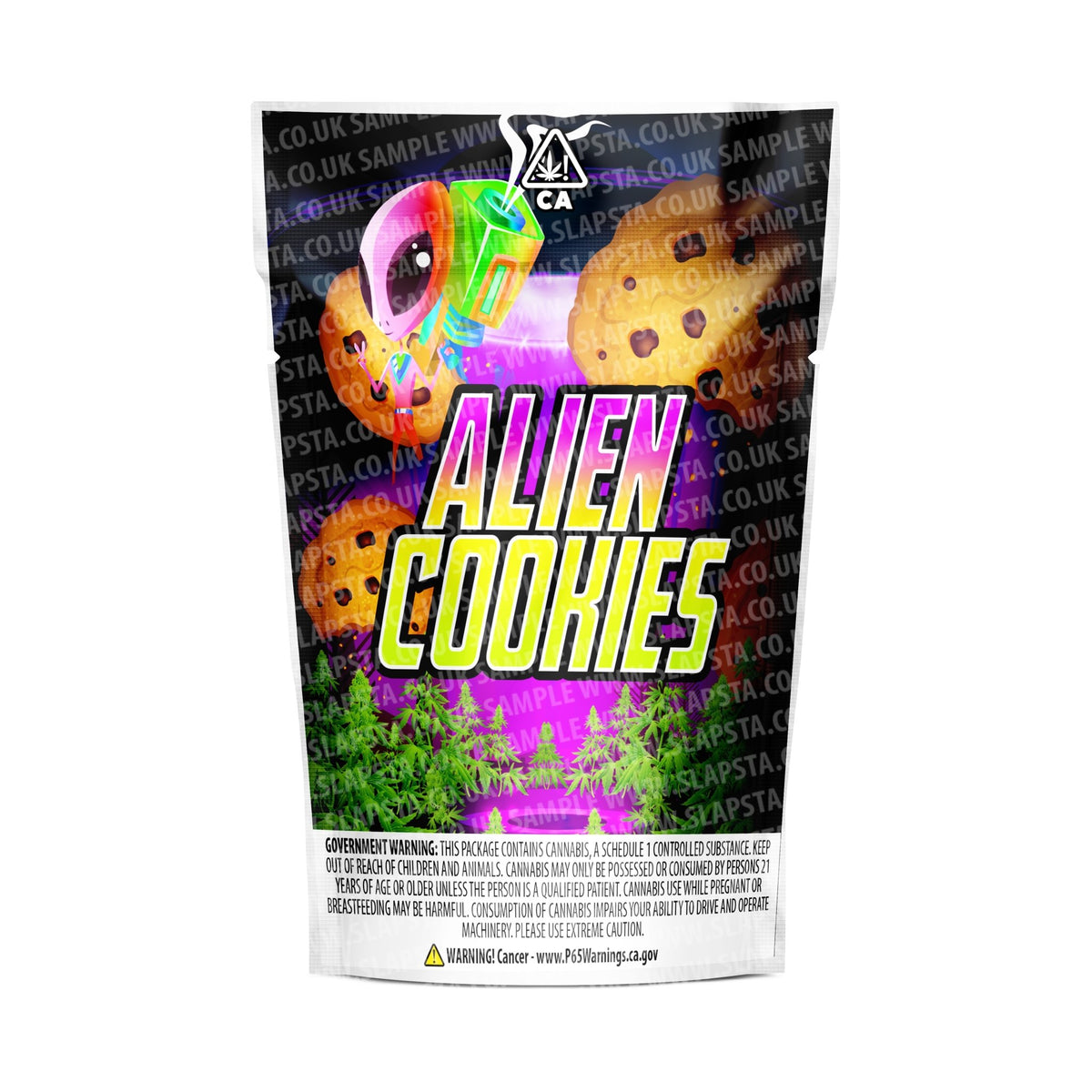 SLAPSTA - Alien Cookies Mylar Pouches Pre-Labeled
