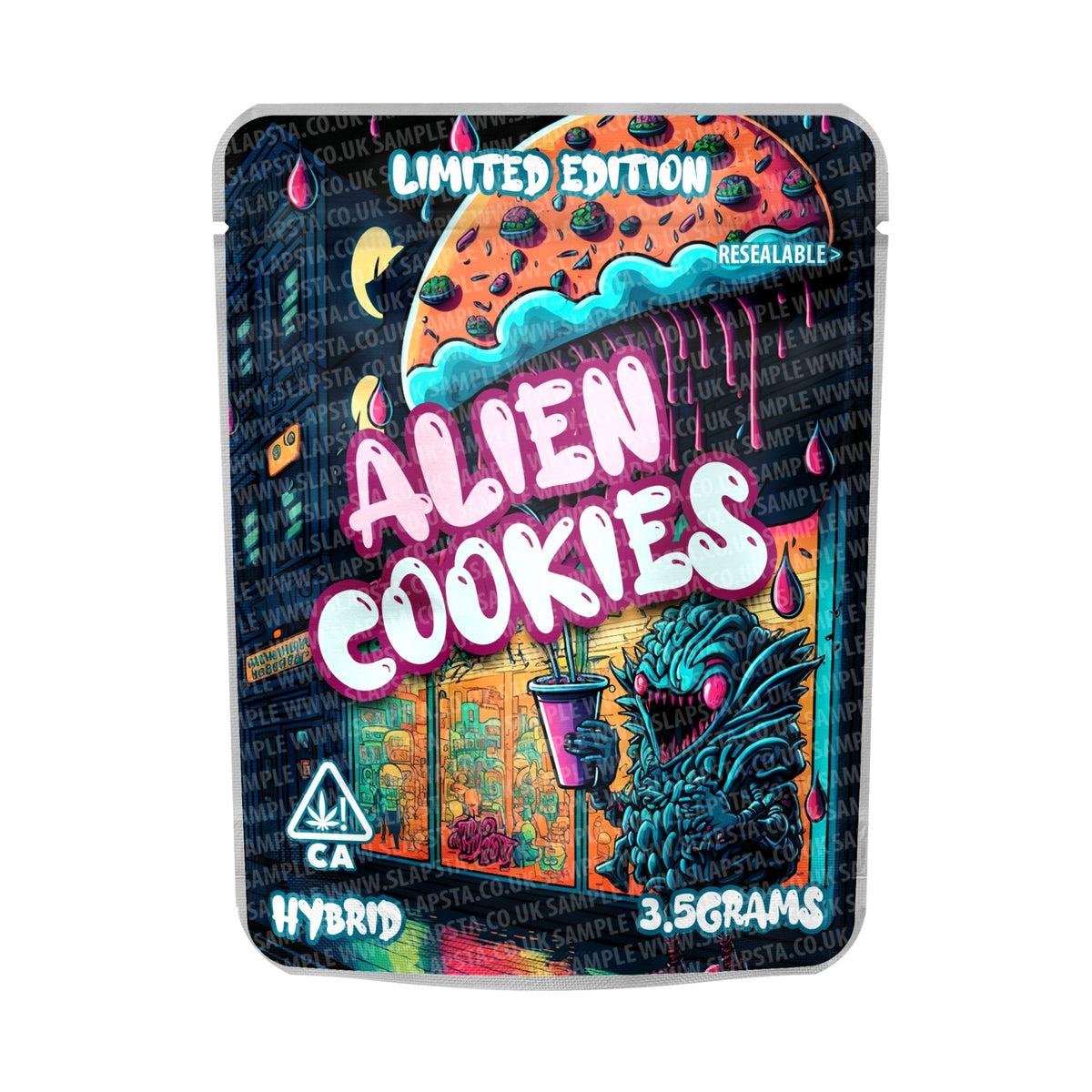 SLAPSTA - Alien Cookies Mylar Pouches Pre-Labeled