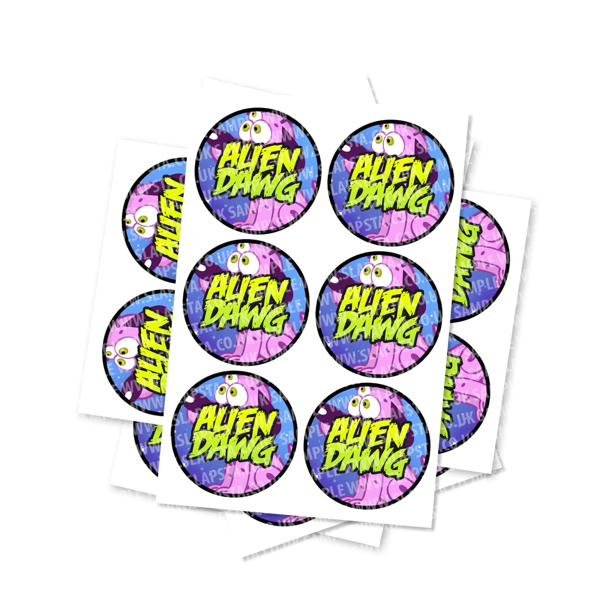 SLAPSTA - Alien Dawg Circular Stickers