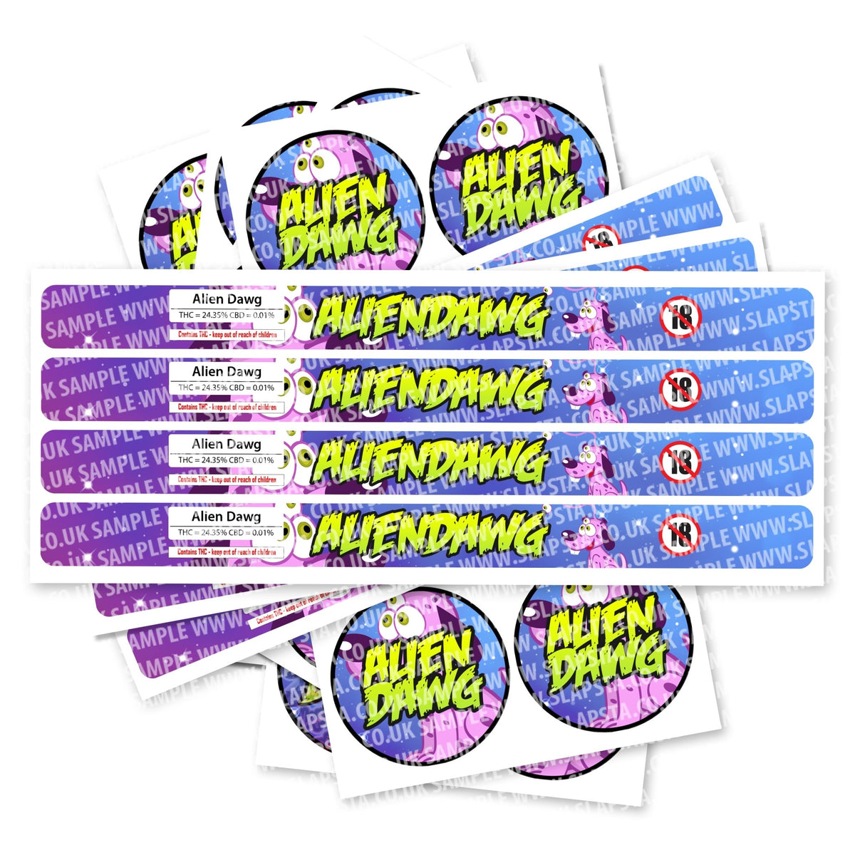 SLAPSTA - Alien Dawg Pre-Labeled 3.5g Self-Seal Tins