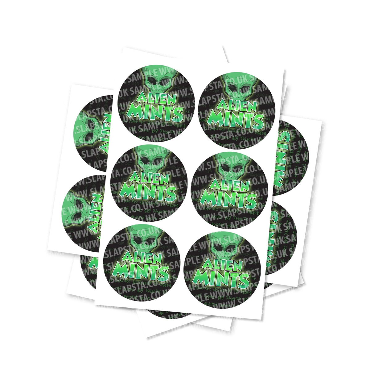 SLAPSTA - Alien Mints Circular Stickers