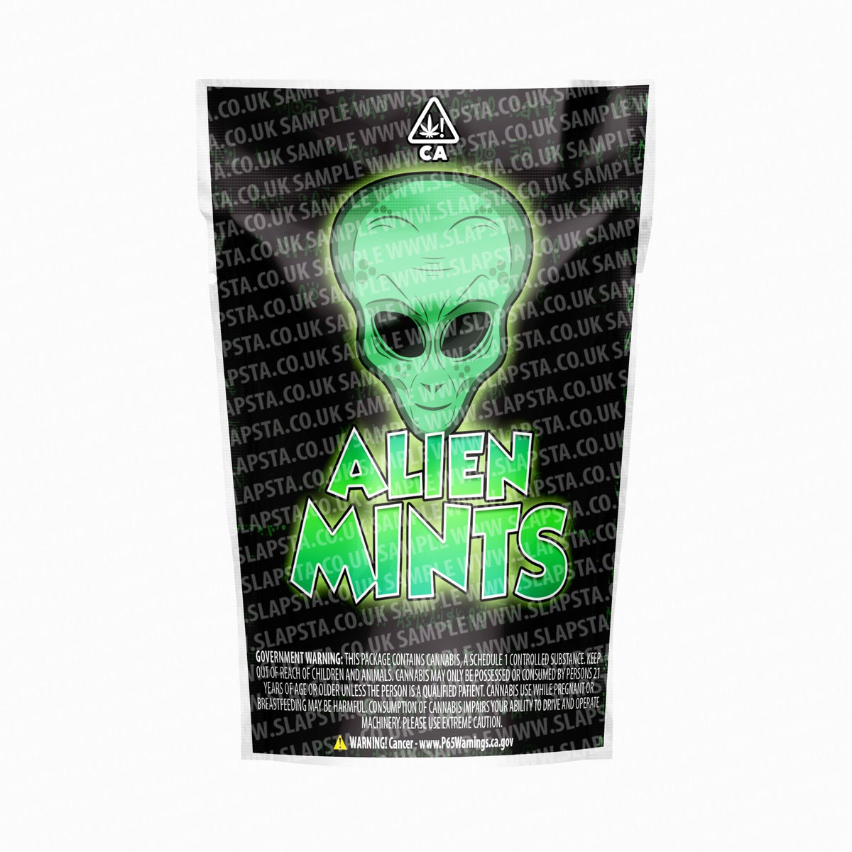 SLAPSTA - Alien Mints Mylar Pouches Pre-Labeled