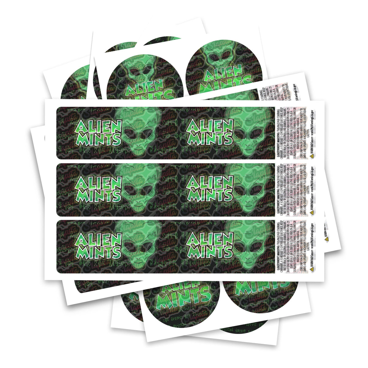 SLAPSTA - Alien Mintz Glass Jar / Tamper Pot Label