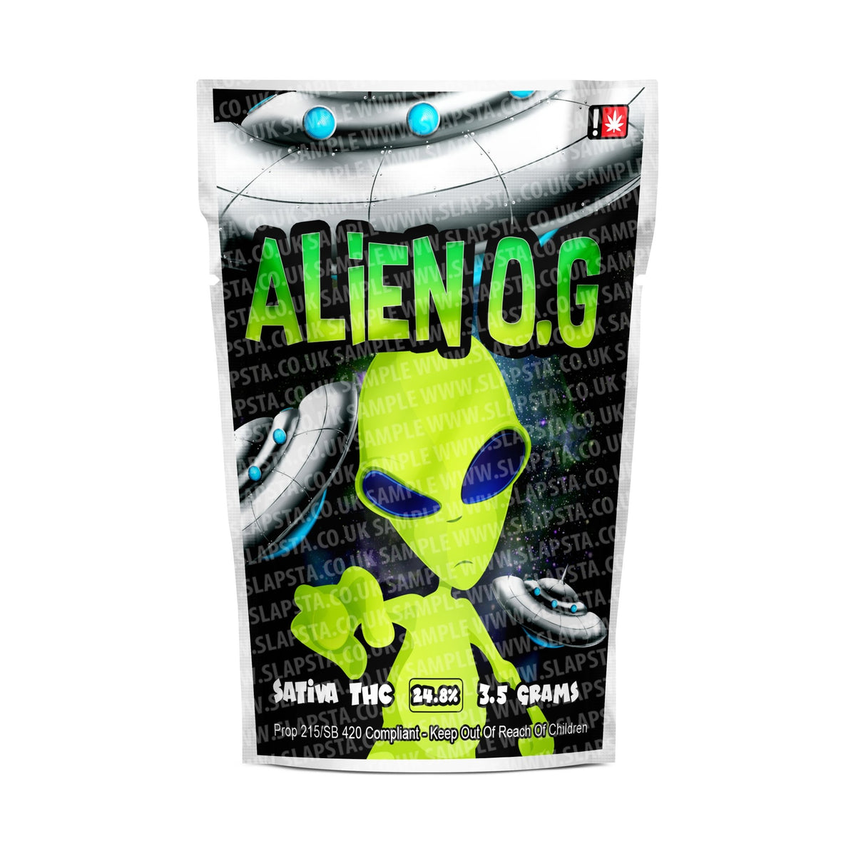 SLAPSTA - Alien OG Mylar Pouches Pre-Labeled