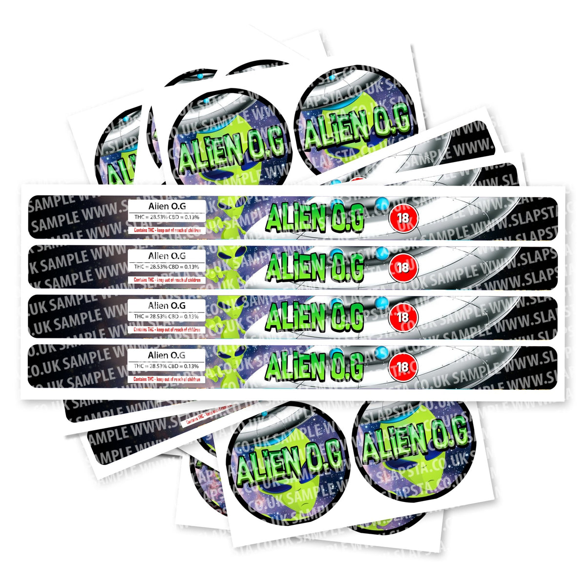 SLAPSTA - Alien OG Pre-Labeled 3.5g Self-Seal Tins