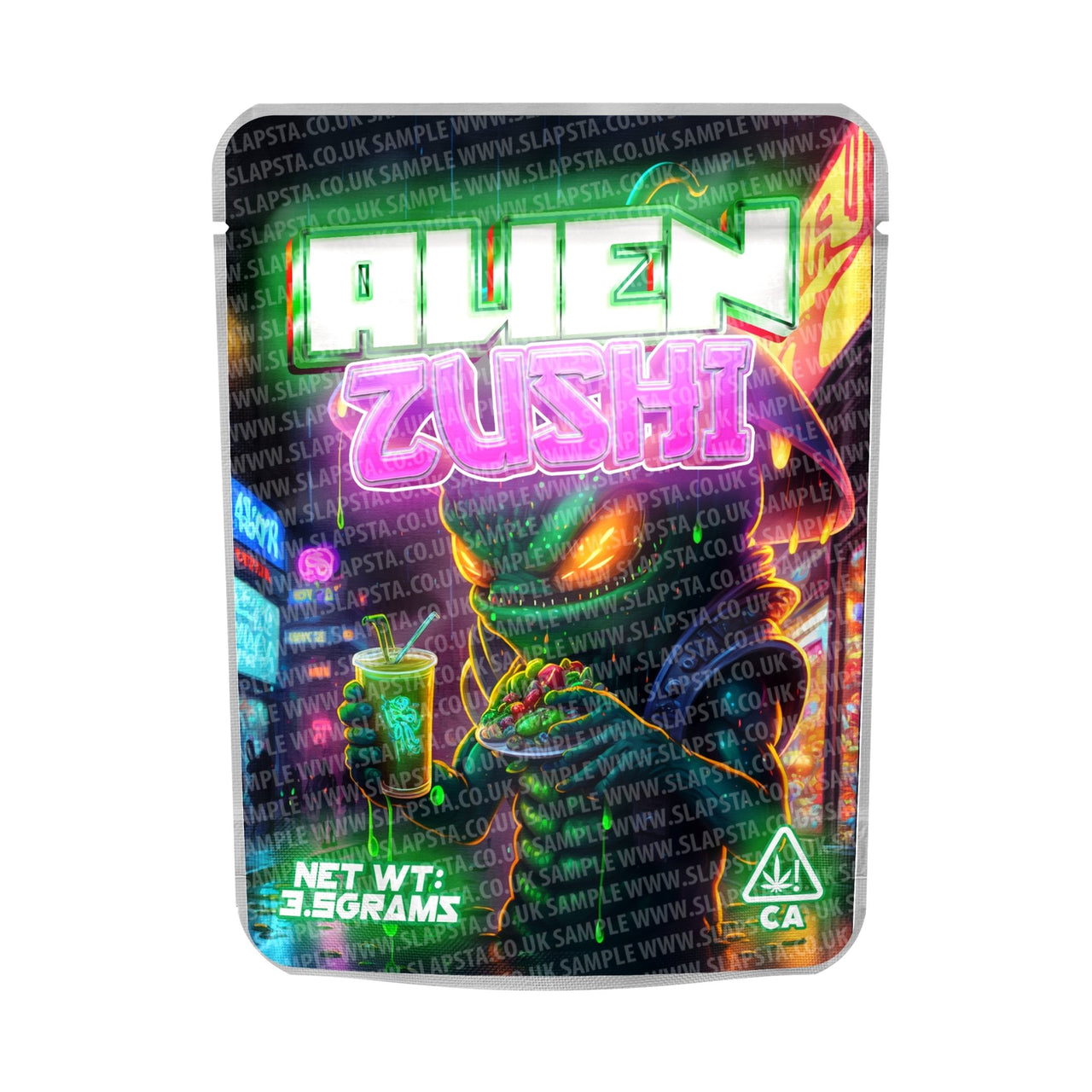 SLAPSTA - Alien Zushi Mylar Pouches Pre-Labeled