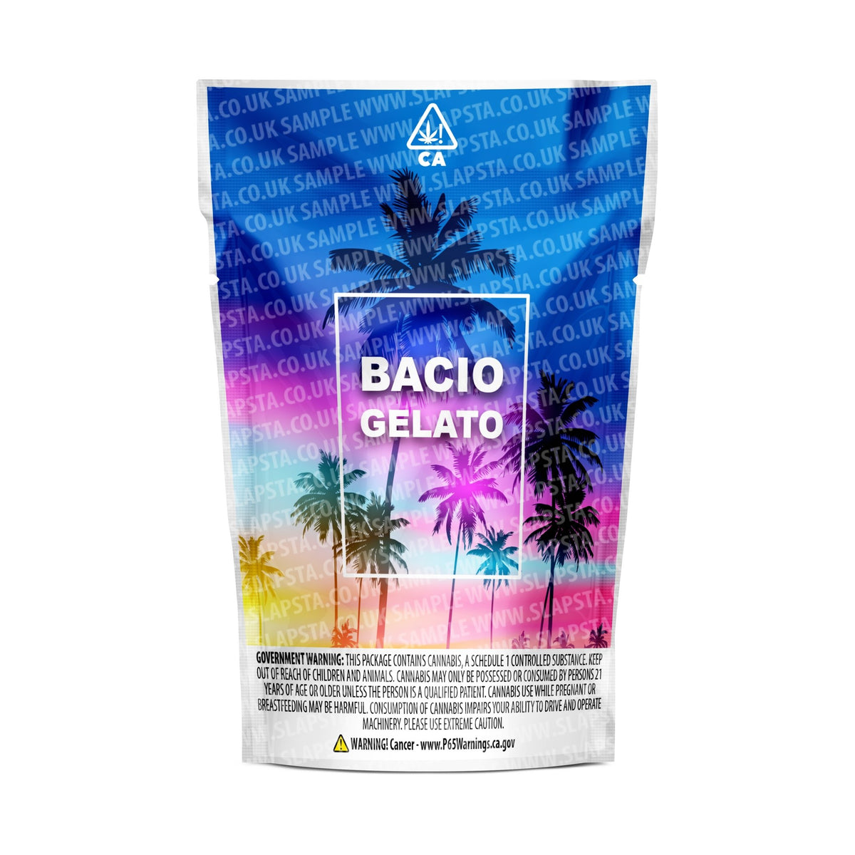 SLAPSTA - Bacio Gelato Mylar Pouches Pre-Labeled