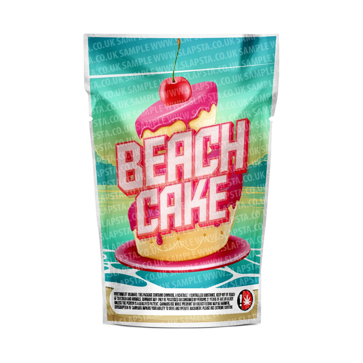 SLAPSTA - Beach Cake Mylar Pouches Pre-Labeled