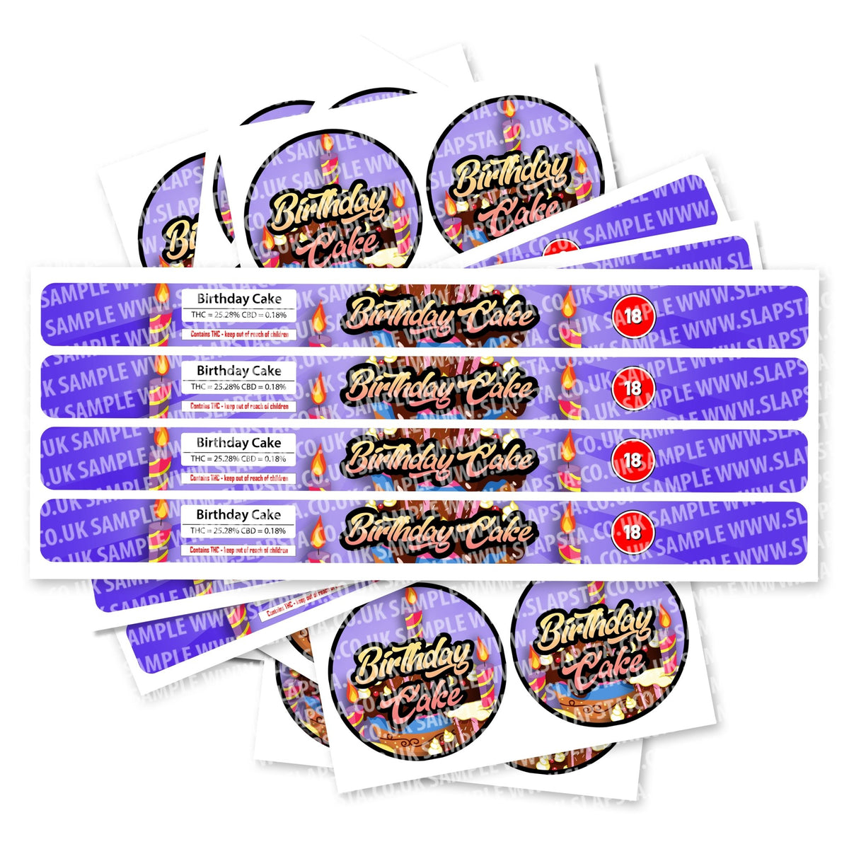 SLAPSTA - Birthday Cake Pressitin Strain Labels