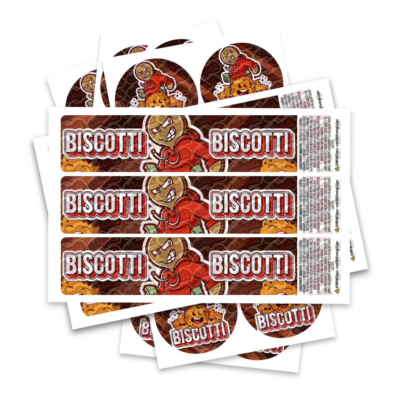 SLAPSTA - Biscotti Glass Jar / Tamper Pot Label