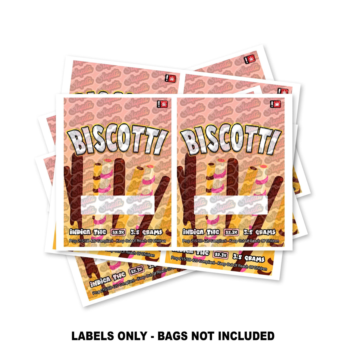 SLAPSTA - Biscotti Mylar Bag Labels ONLY