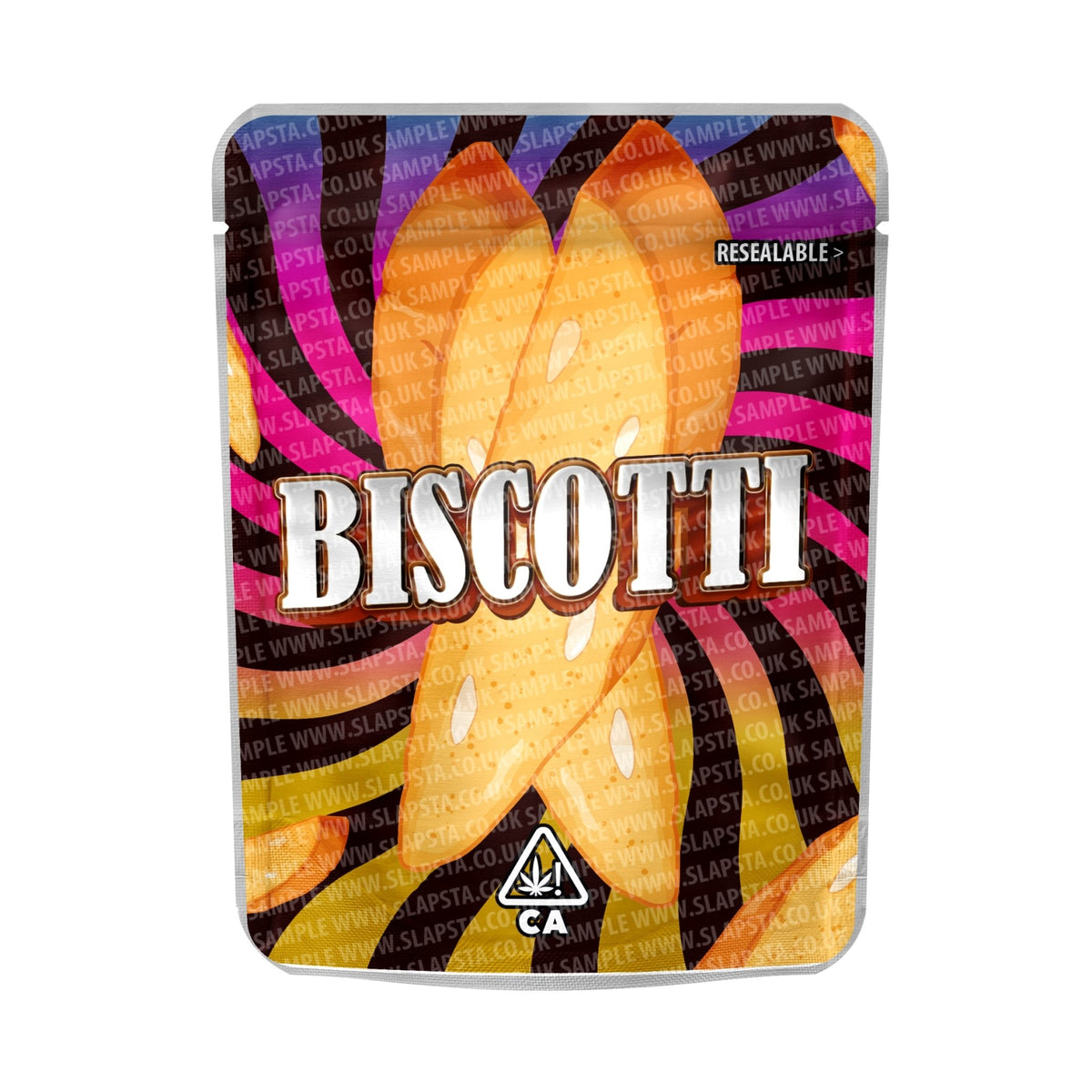 SLAPSTA - Biscotti Mylar Pouches Pre-Labeled