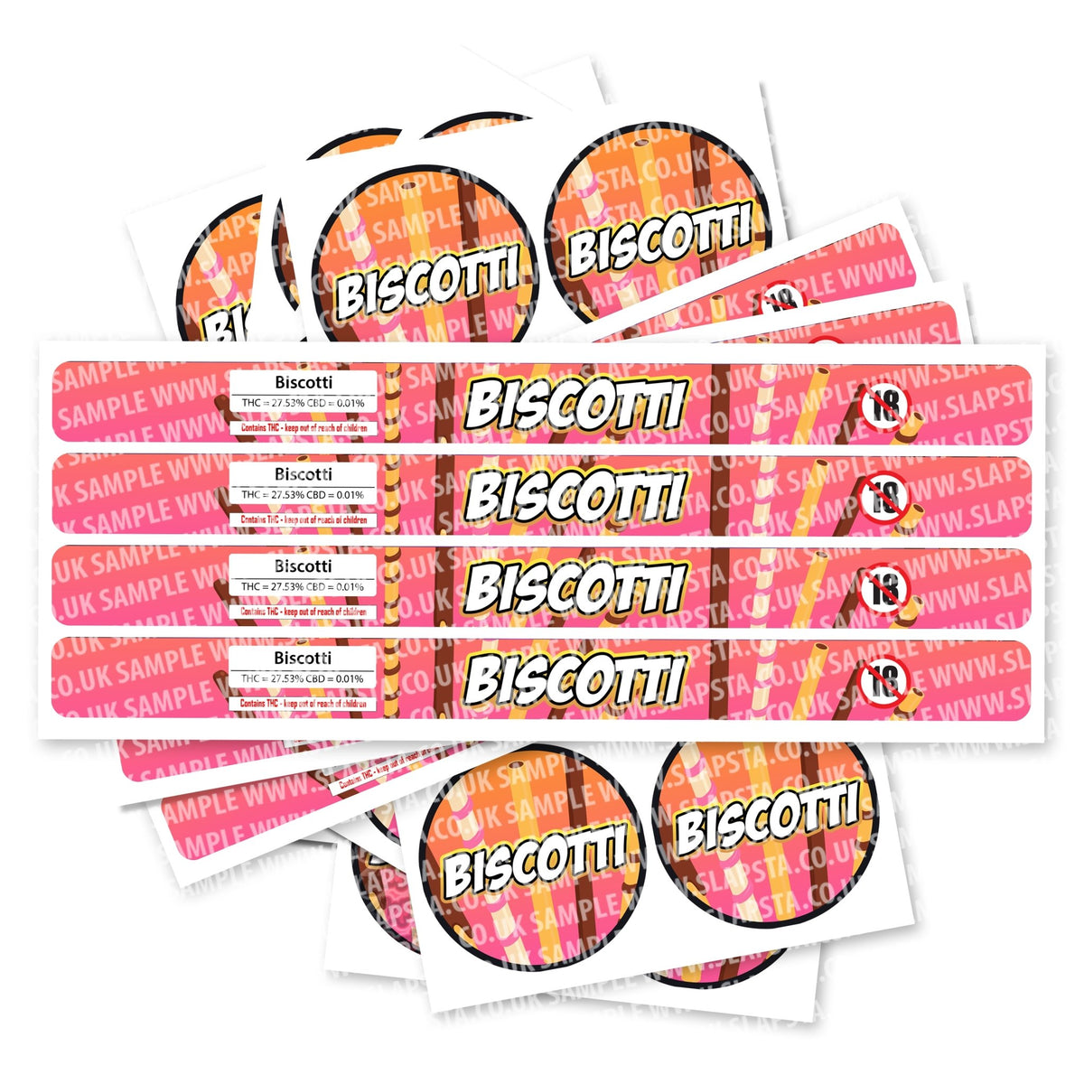SLAPSTA - Biscotti Pressitin Strain Labels