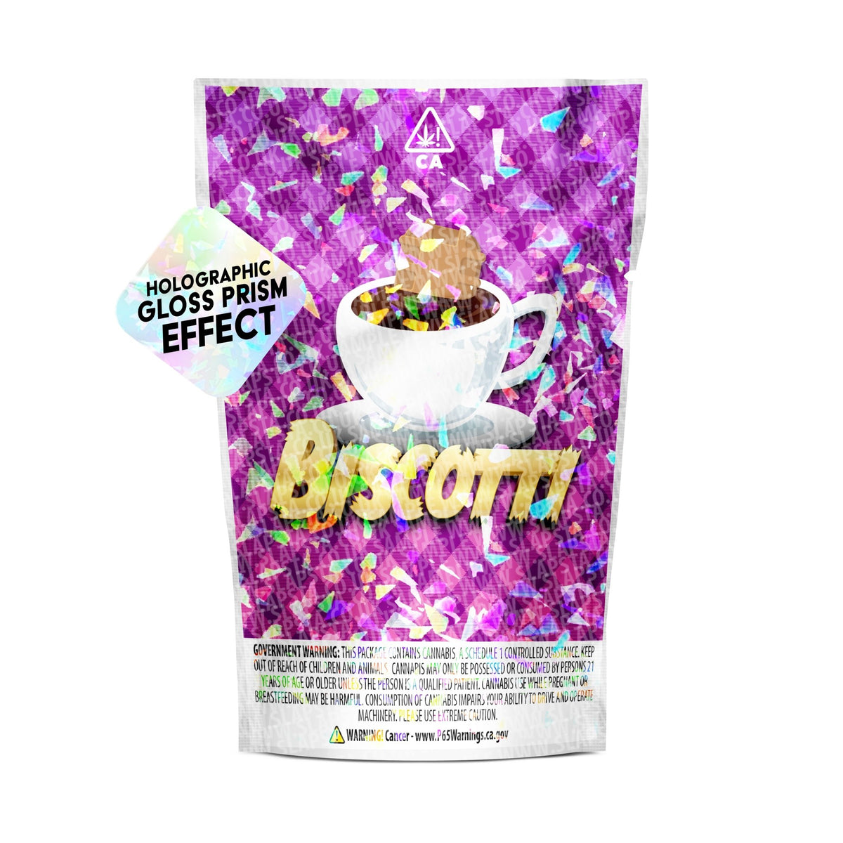 Biscotti Holographic Prism Mylar Bags | SLAPSTA