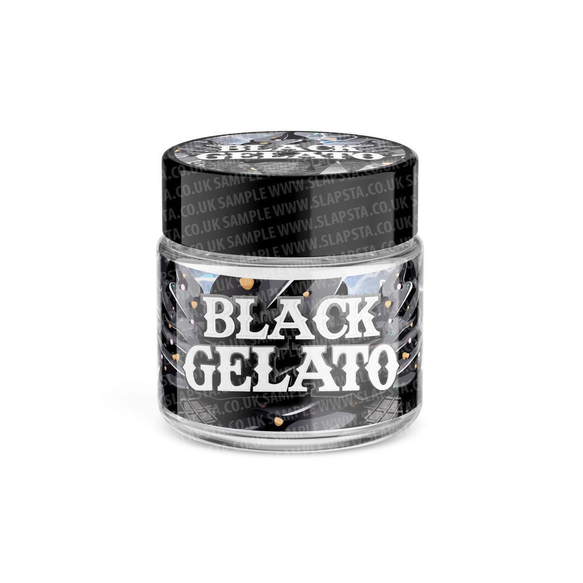 SLAPSTA - Black Gelato Glass Jars Pre-Labeled
