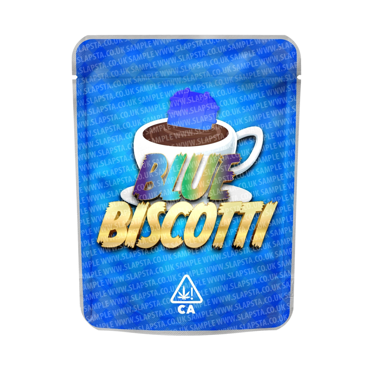 SLAPSTA - Blue Biscotti Mylar Pouches Pre-Labeled