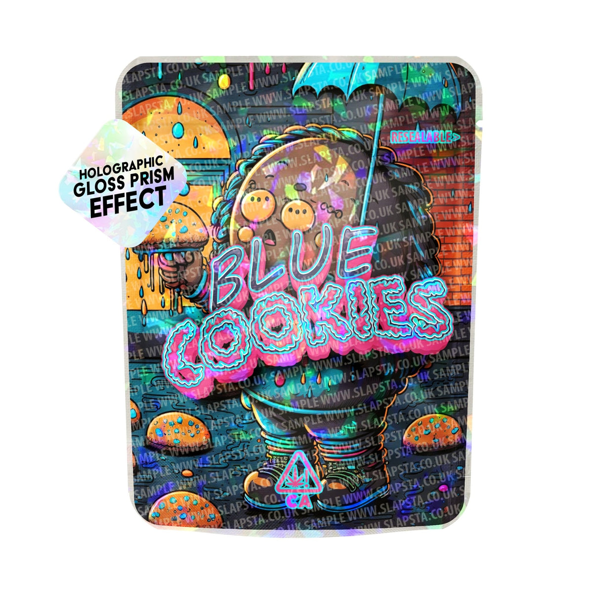 Blue Cookies Holographic Prism Mylar Bags | SLAPSTA