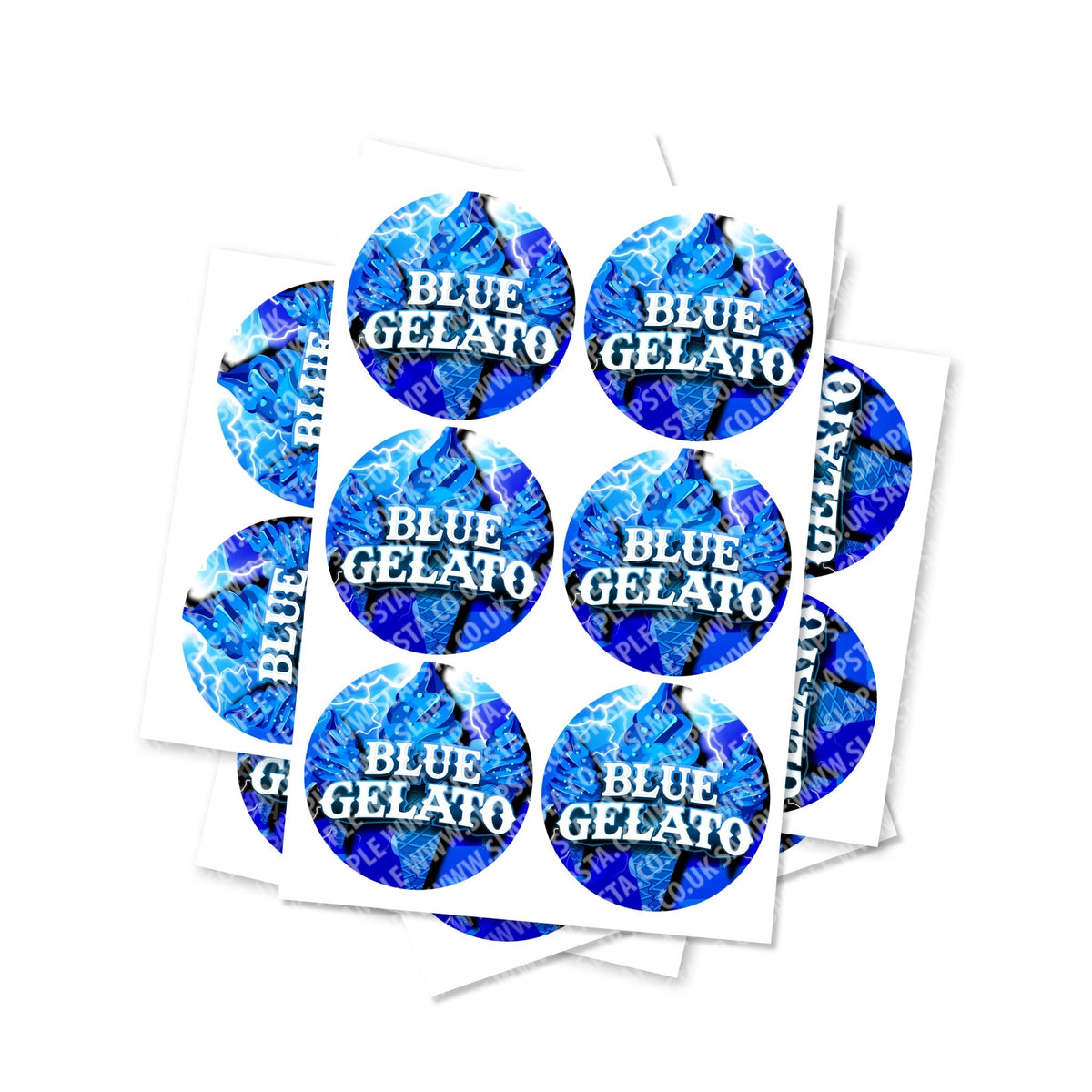 SLAPSTA - Blue Gelato Circular Stickers
