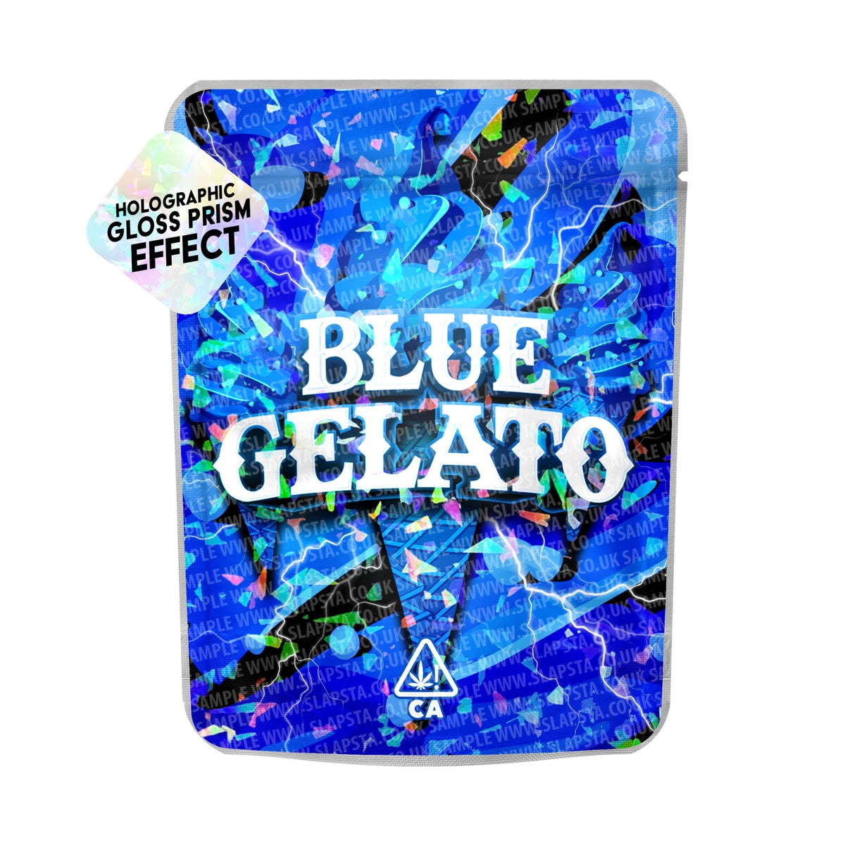 Blue Gelato Holographic Prism Mylar Bags | SLAPSTA