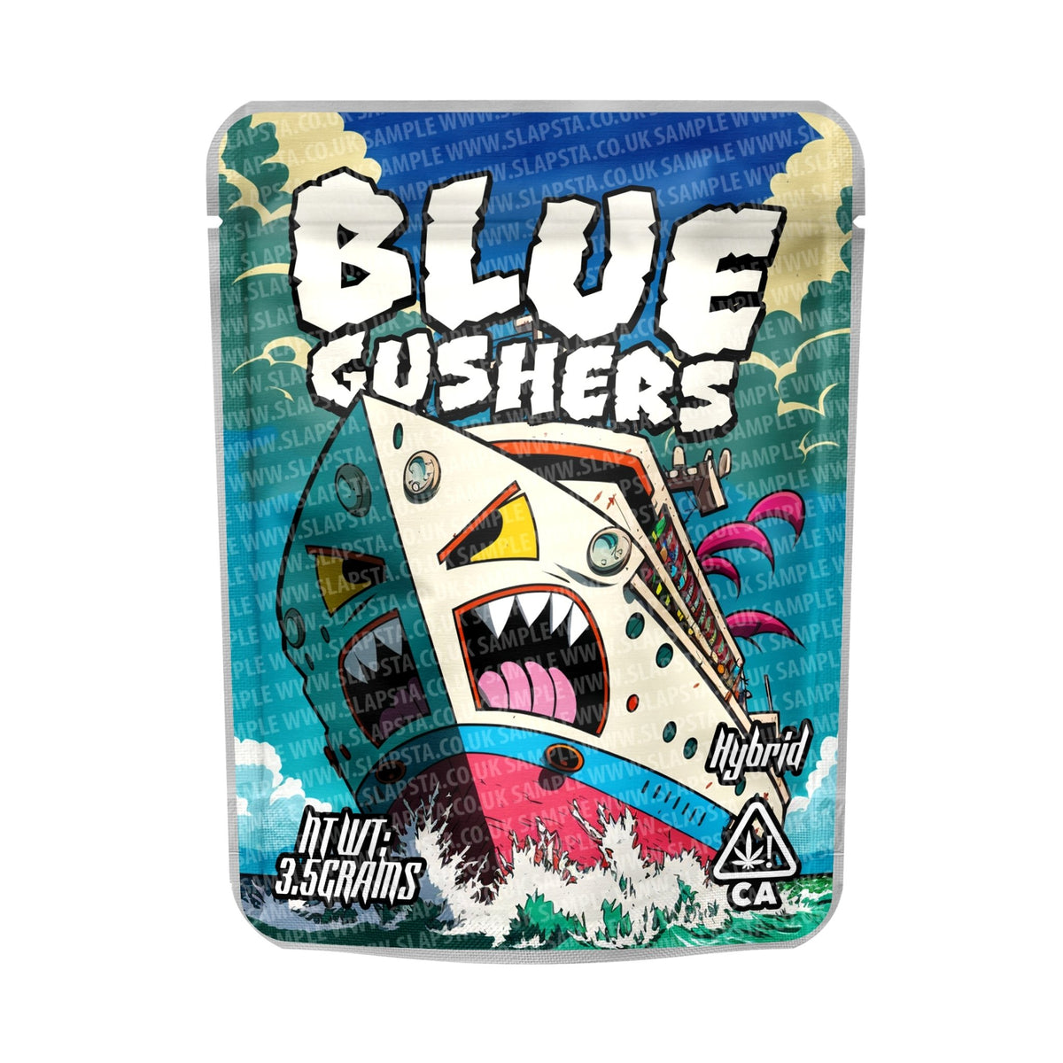 SLAPSTA - Blue Gushers Mylar Pouches Pre-Labeled