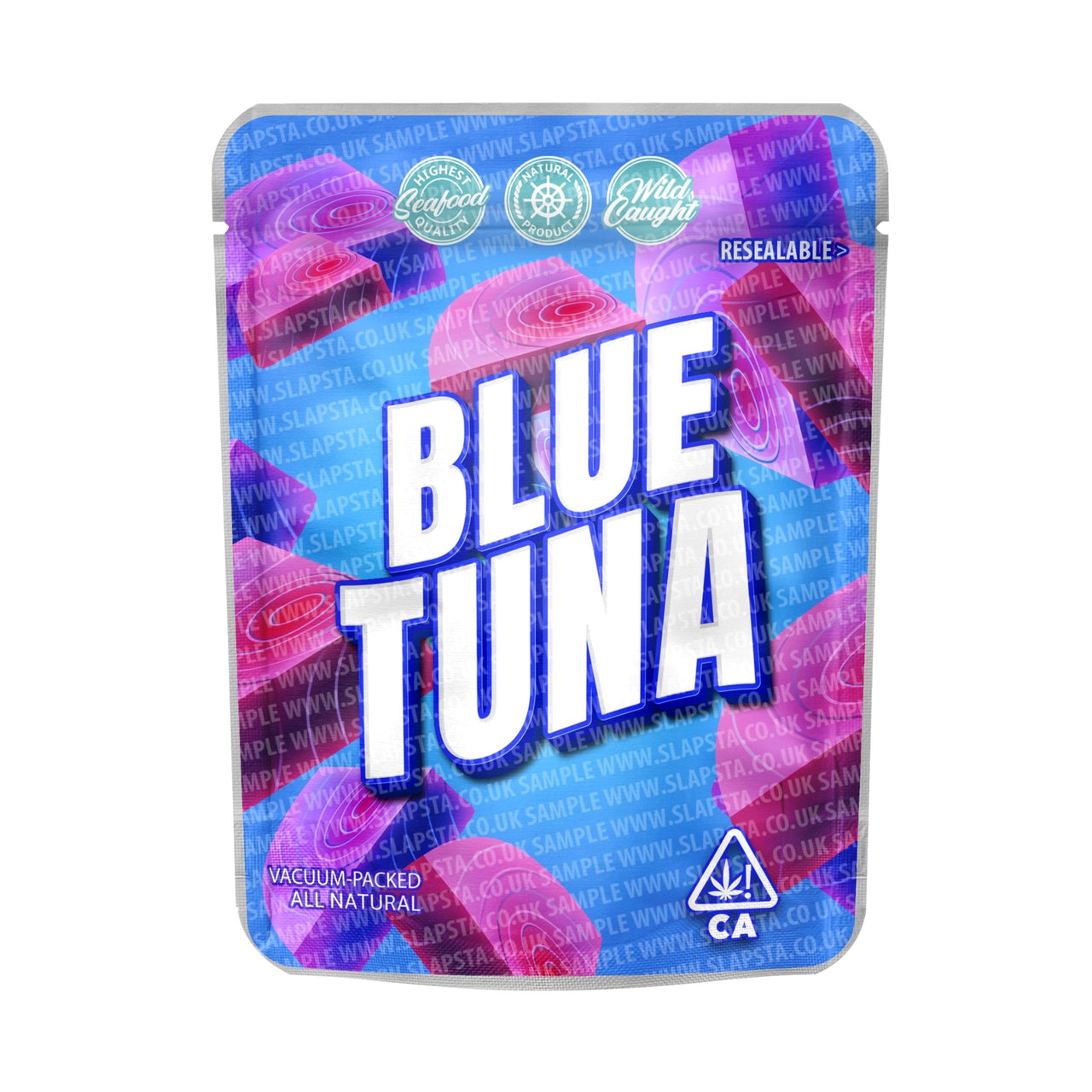 SLAPSTA - Blue Tuna Mylar Pouches Pre-Labeled
