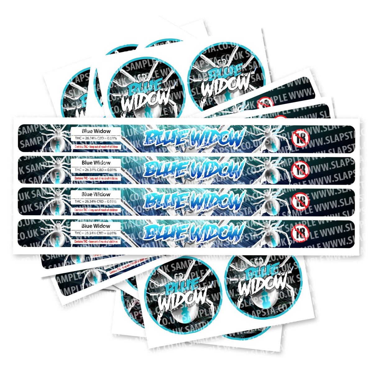 SLAPSTA - Blue Widow Pressitin Strain Labels